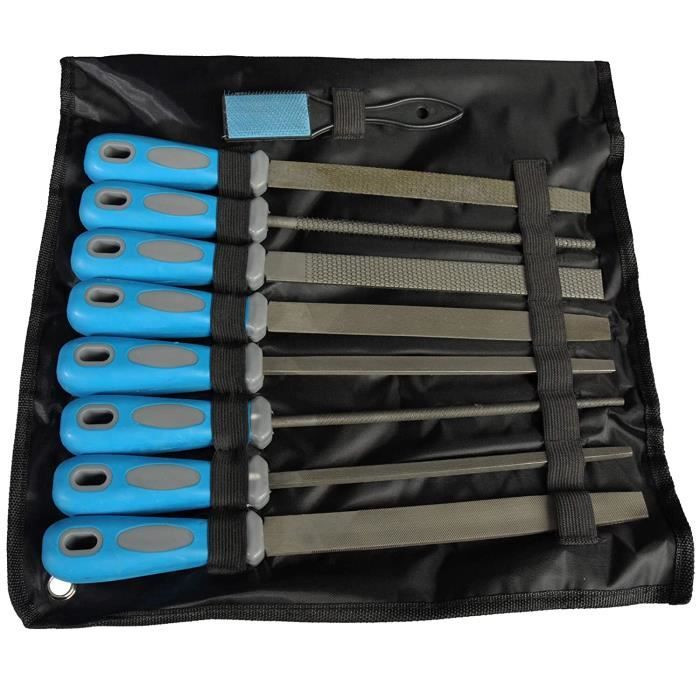 Lot de 9 limes pour bois et métal - Râpe - Lime d'atelier - Lime demi ...