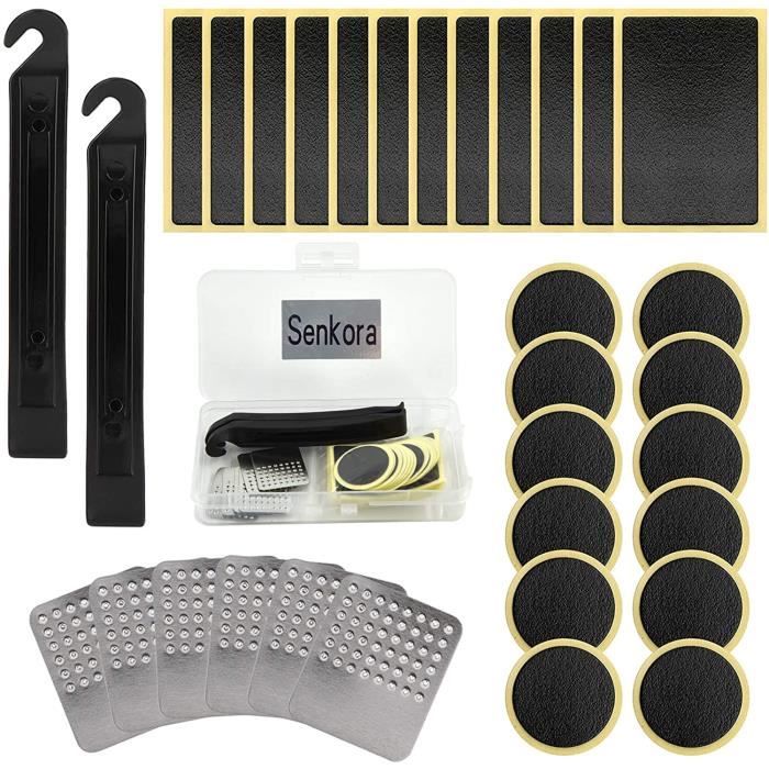 32 Pièces Kits de Réparation Crevaison Rustine Vélo Pneu Kit Trousse d ...