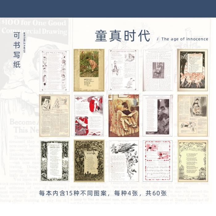 Tongnianshidai - Bloc notes de 60 feuilles-lot, papier de voyage pour ...