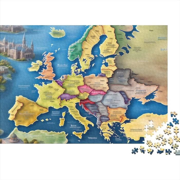 Map Of Europe Puzzle De 1000 Pièces Art Puzzle Pour Adultes Puzzle En ...