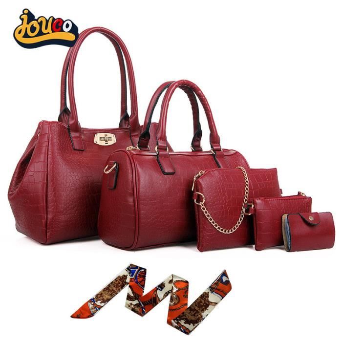JOUCO Set de sac Femme bandeau de sac en soie Sac à main lot de 5 ...