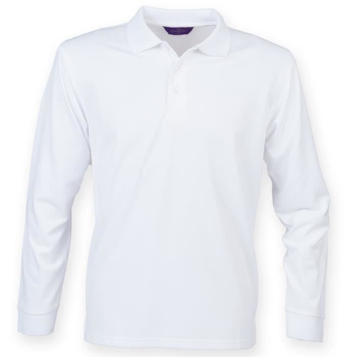 Henbury - Polo à manches longues - Homme Blanc Blanc - Cdiscount Prêt-à ...