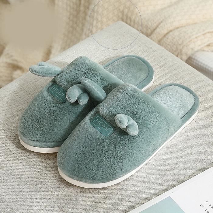 Pantoufles en coton de dessin animé mignon Chaleur intérieure ...