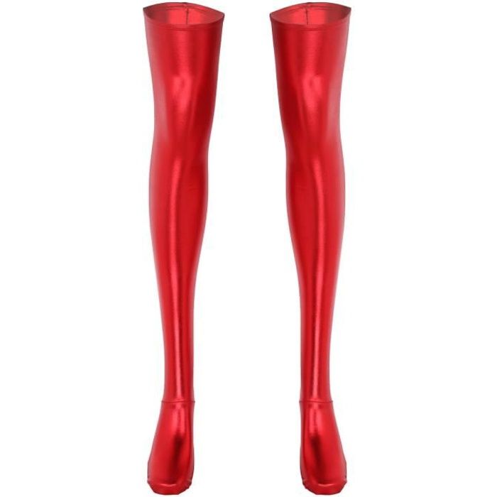 Yizyif Bas Effet Mouillé Femme Bas Autofixants Sexy Cuir Chaussettes