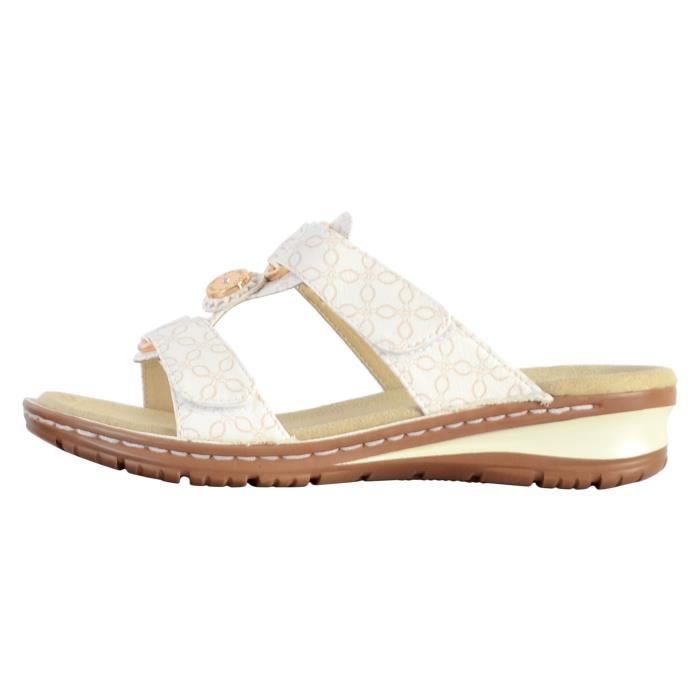 Sandales femme Ara Hawai en cuir sable - Marque ARA - Talon compensé ...