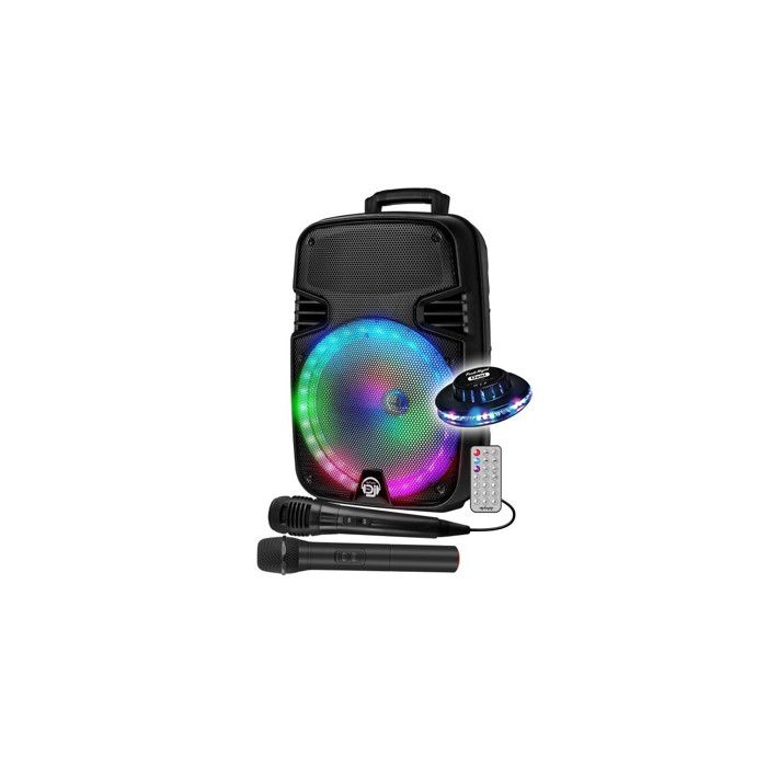 Enceinte sono 600W Portable sur Batterie, Karaoké DJ USB, Bluetooth, TWS, 2 Micros, Lumière ...