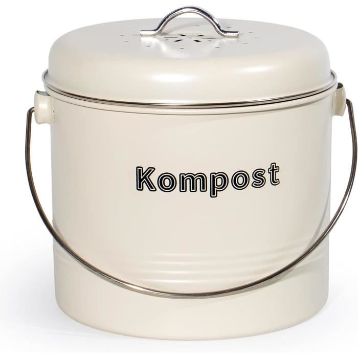 Poubelle Bio De Cuisine 7 L, Poubelle Bio Anti-Odeurs Avec Filtres À Charbon Actif, Seau À ...