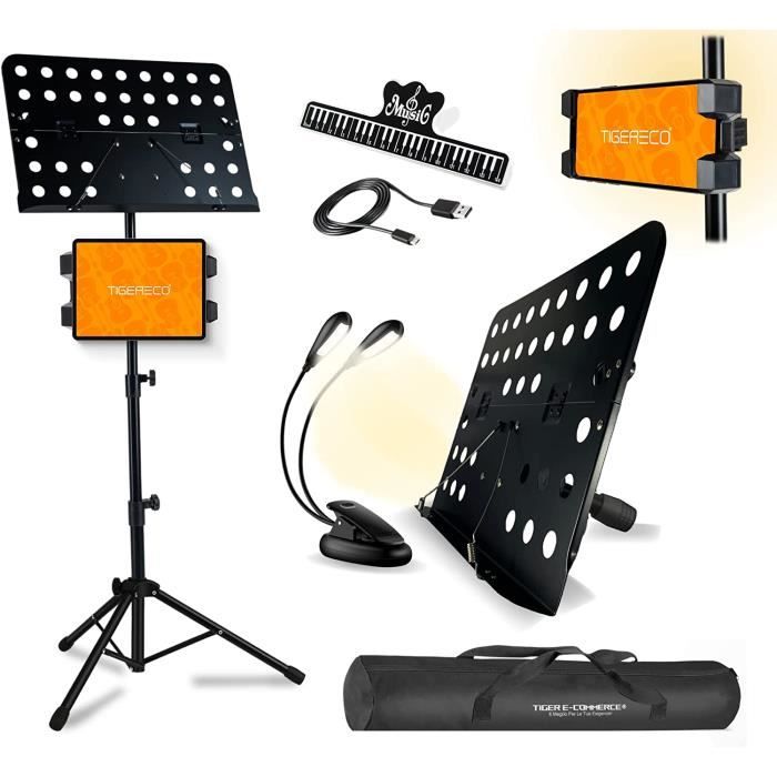 Tiger merce - Pupitre de musique pliable avec support pour tablette ...
