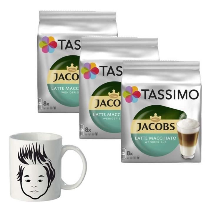 3 Tassimo Jacobs Latte Macchiato Allégé En Sucre + Mug - Cdiscount Au ...
