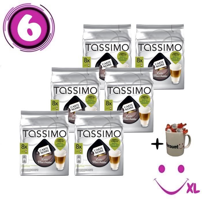 6 Tassimo Carte Noire Latte Macchiato + Mug Offert - Cdiscount Au quotidien