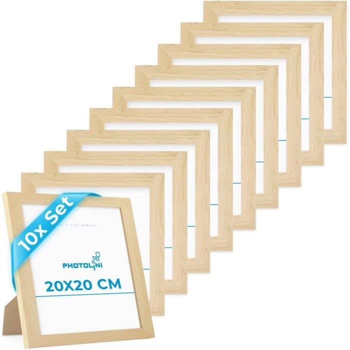 Cadre Photo 20 X 20 Cm Bois Mdf Naturel, Cadre Large Bord, Lot De 10 ...