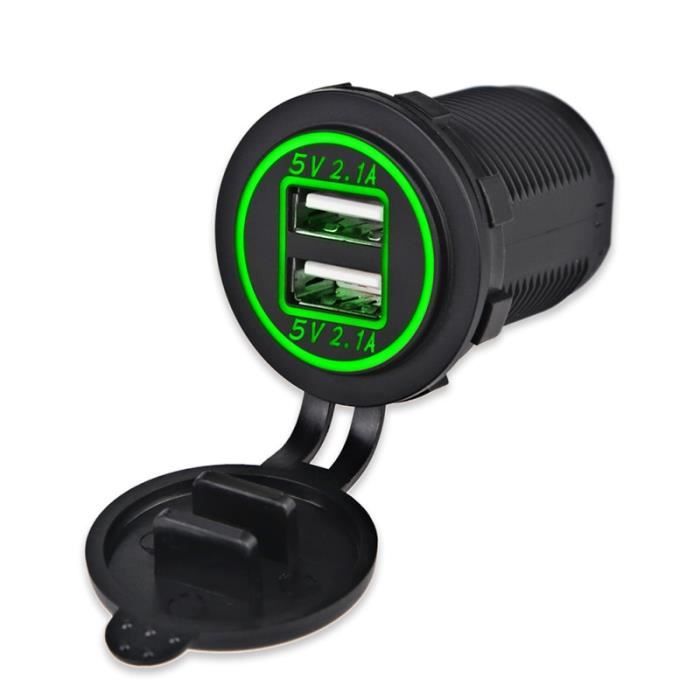ALLUME-CIGARE,4.2A Green--prise de courant USB 4.2A, chargeur de ...
