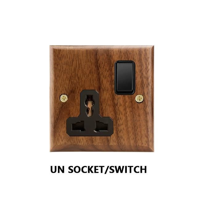 Interrupteur mural,3HD Socket--Interrupteur à bascule en noyer noir, 2 ...