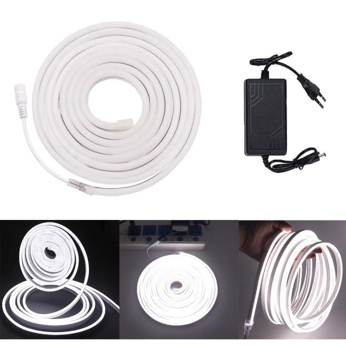 Ruban LED Flexible Néon - 5M - Étanche IP65 - Blanc - 120 LEDs/m ...