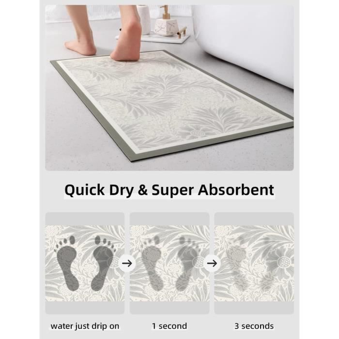 Tapis De Sol Super Absorbant, Antibactérien, À Séchage Rapide, 44 X 81 ...