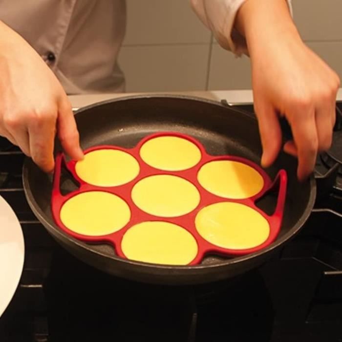 Set Moule à 7 blinis-mini crêpes-pancakes simultanés, silicone Starflex ...