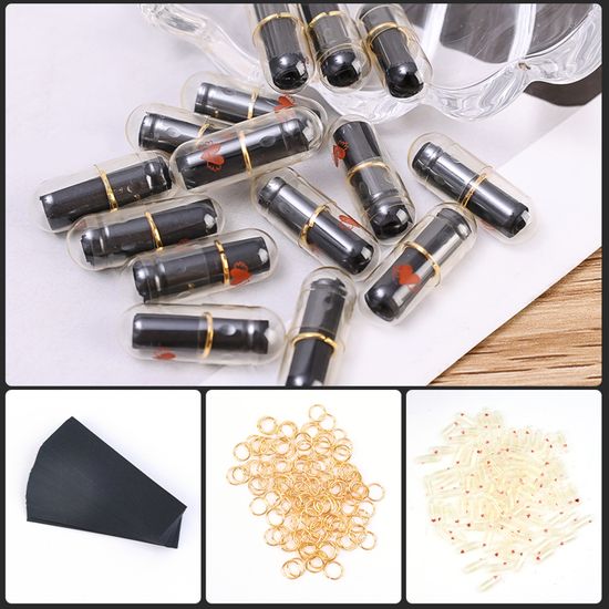 Capsule de message en bouteille transparente avec papier rouleau,pilule ...