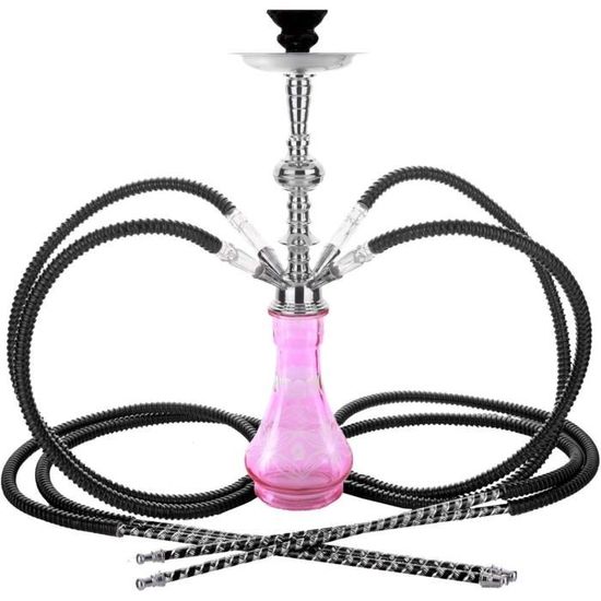 4 Tuyaux Pasha Rose hookah vente Chicha Narguile sans tabac - pas de ...