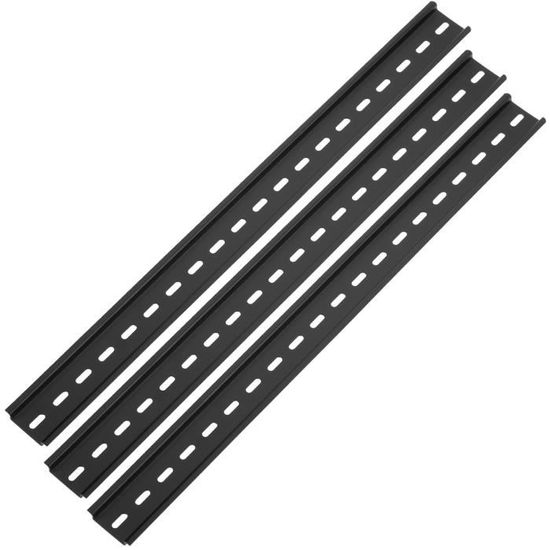 BeMatik Lot de 3 rails DIN 400mm noirs rail 35 x 15 mm perforé ...