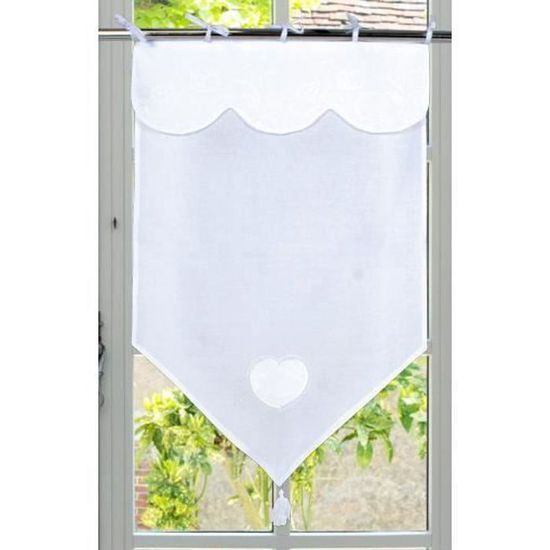 Autrefois Rideau enrouleur et brise bise 60 x 120 cm Blanc Isabelle ...