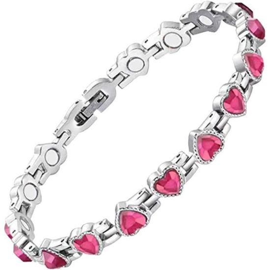 Bracelet Magnétique Gaussien En Forme De Cœur Réglable Avec Diamant ...