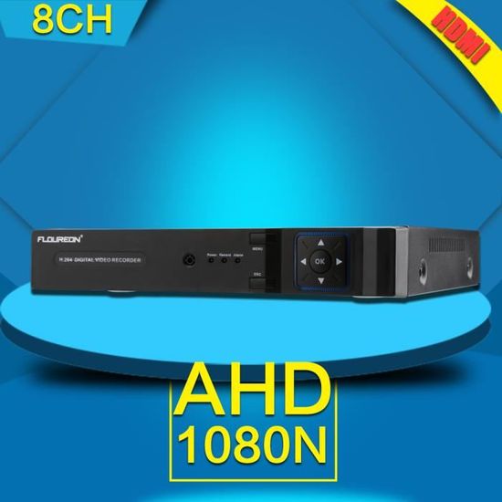 FLOUREON 5 en 1 TVI 8CH 1080N HDMI AHD CCTV DVR H.264 Enregistreur ...
