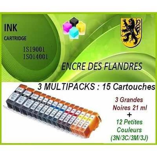 3 MULTIPACK pour CANON Pixma : MG6250 – MG8250 – IP5140 – MG5100 ...