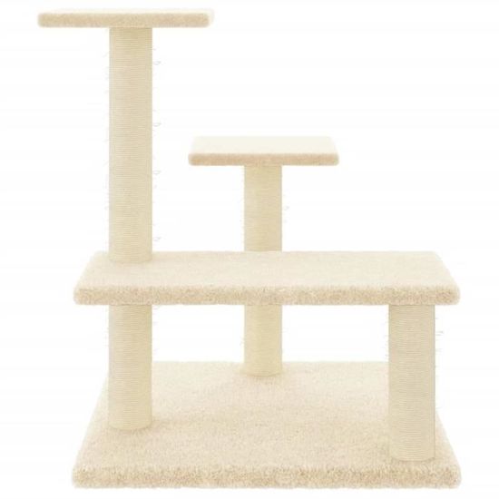 KEENSO Arbre à chat avec griffoirs en sisal crème 61 cm 84506 ...