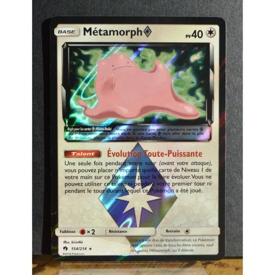 Carte Pokémon Métamorph Prisme 40 PV 154-214 SL08 - Tonnerre Perdu NEUF ...