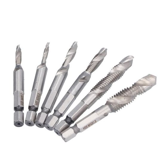 FRA Ensemble de forets de taraudage Foret Taraud Bit Set Hex Shank Combo HSS Ti Plaqué Vis ...