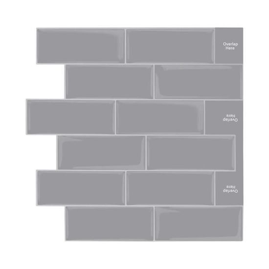 6 Pièces Carrelage Adhesif Mural Autocollant Mosaïque Carreau Ciment 3D ...