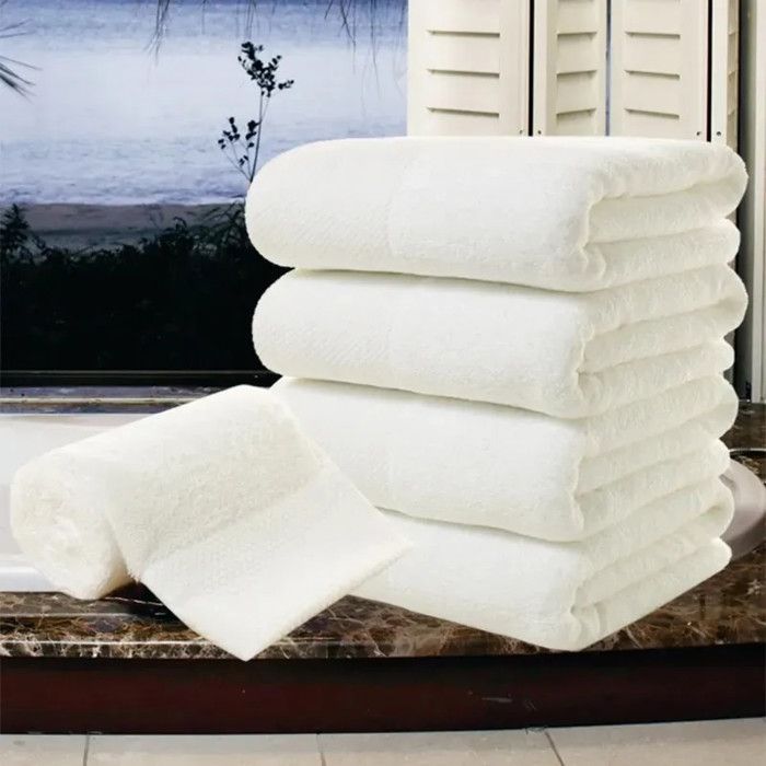 Grande Serviette de Bain Coton,Blanche,Absorbante,Maison,Hôtel,70x140 ...