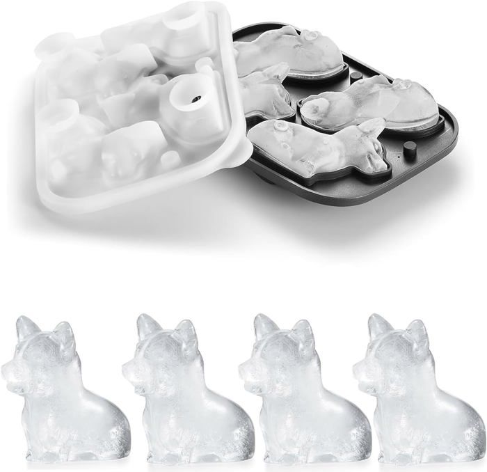 Moule à glaçons en silicone Corgi Ice Cube Trail, formes amusantes et ...