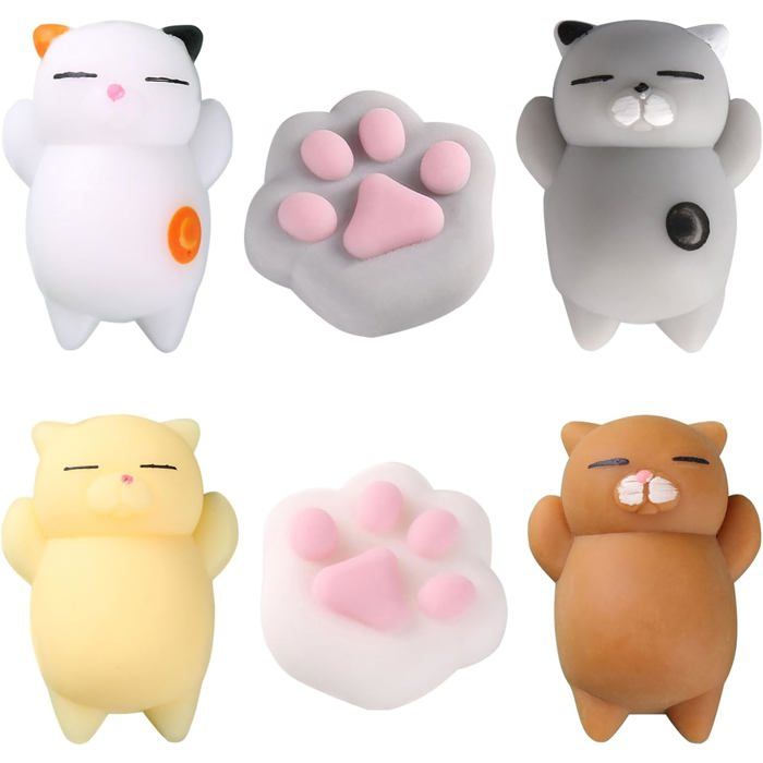 Jouets squishy miniatures - ZUUKO - 6 pièces - Patte de chat - Animaux ...