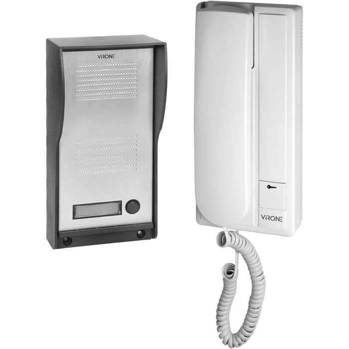 Interphone filaire Virone CARLO 2 fils - 1 combiné, 230V, ouvre-porte ...