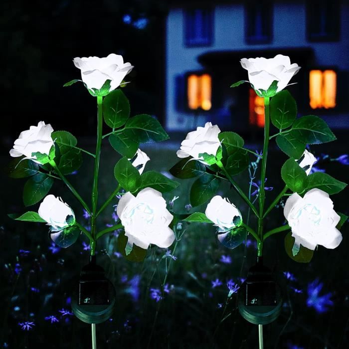 Lumière Solaire Extérieur Jardin, Lampes Led Rose Solaires Avec Plus ...