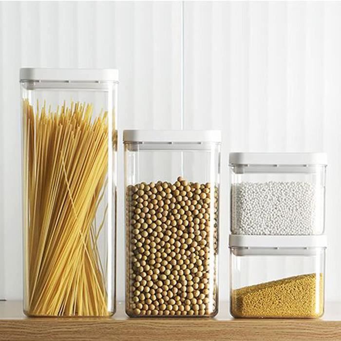 Ensemble de 4 pièces Plastique Bocaux Hermetiques Avec Couvercle ...