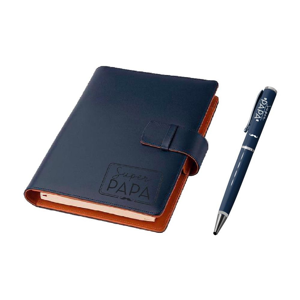 COFFRET BLOC NOTES STYLO SUPER PAPA BLEU - Cdiscount Beaux-Arts et ...