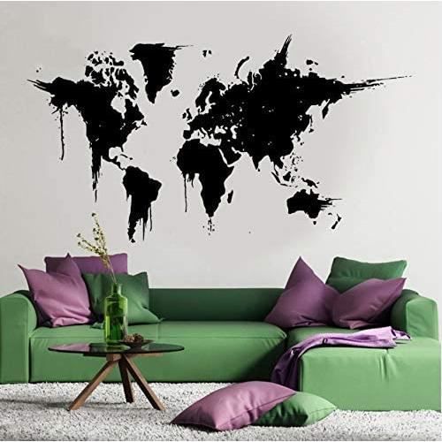 Carte du monde Globe Terre Planète Continents ecole Geographie Voyage ...