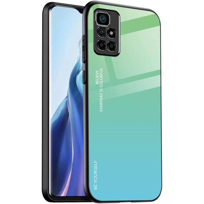 Coque en Verre Dégradé Xiaomi Redmi 10 Coloré en Protecteur D'écran+TPU ...