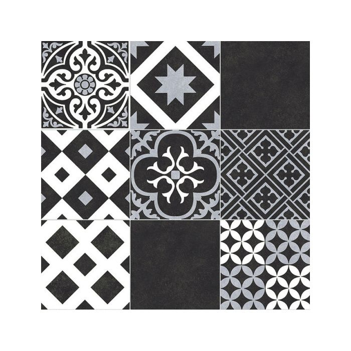 Sol Vinyle effet Carreaux noir et blanc - Rouleau de 2m x 5m - Cdiscount Bricolage