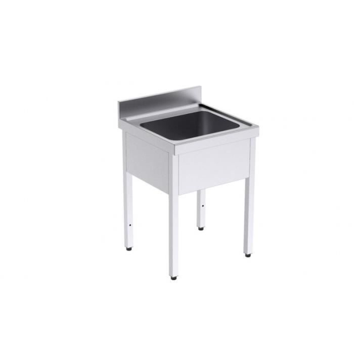 Plonge Inox avec Bâti 1 Bac Seul Gamme 700 - Distform - l700- L1- P1- h1- Acier Inoxydable ...