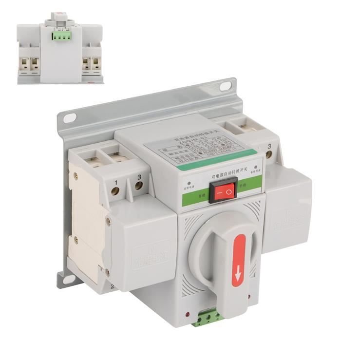 EJ.life Commutateur de transfert automatique 2P 1pc 220V 63A 2P Mini disjoncteur de commutateur ...