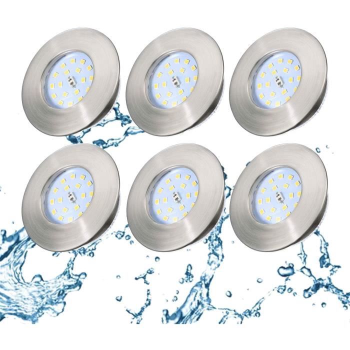 Kimjo Spots LED Encastrables 5W IP44 Pour Salle de Bain, Blanc Froid 6000K Ultra Plat ...