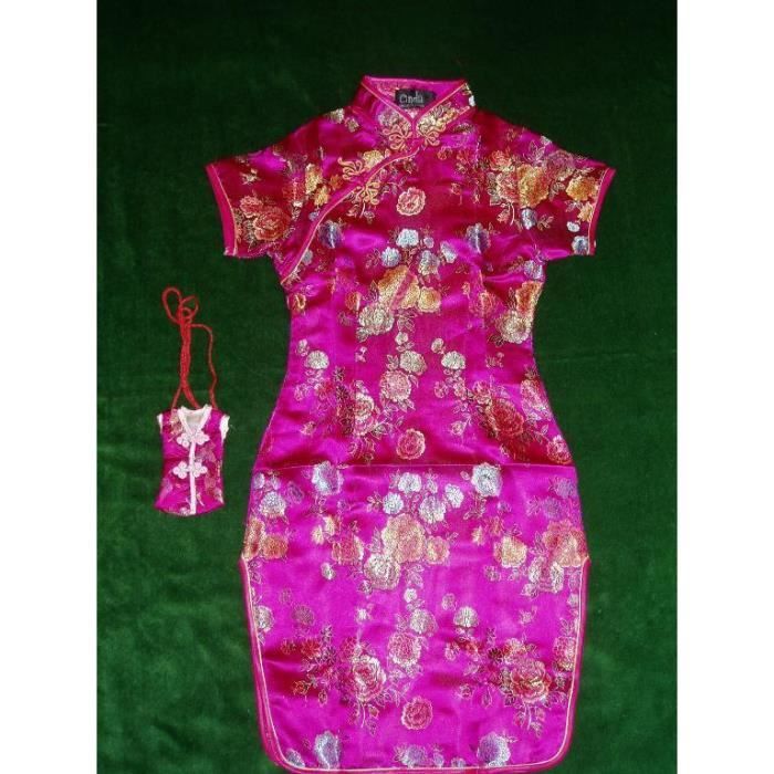 Fleur Qi Pao / chinese robe Hot pink - Cdiscount Prêt-à-Porter