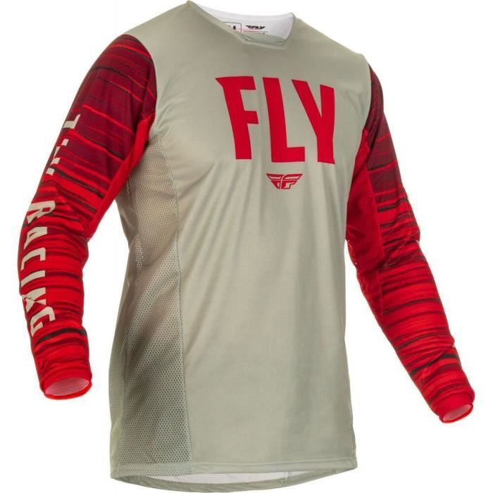 Maillot Fly Racing Kinetic Wave - gris/rouge - Cdiscount Auto