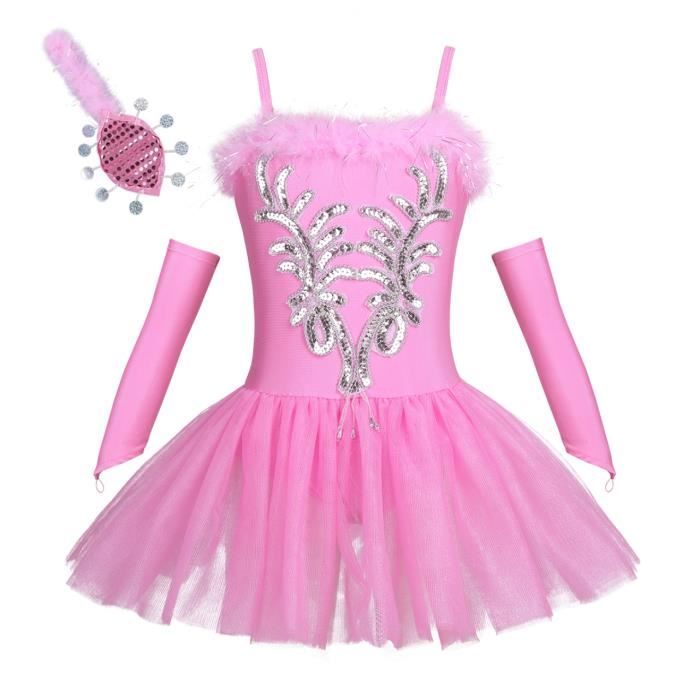 Inlzdz Enfant Fille Robe Danse Classique Tutu Ballet Justaucorps