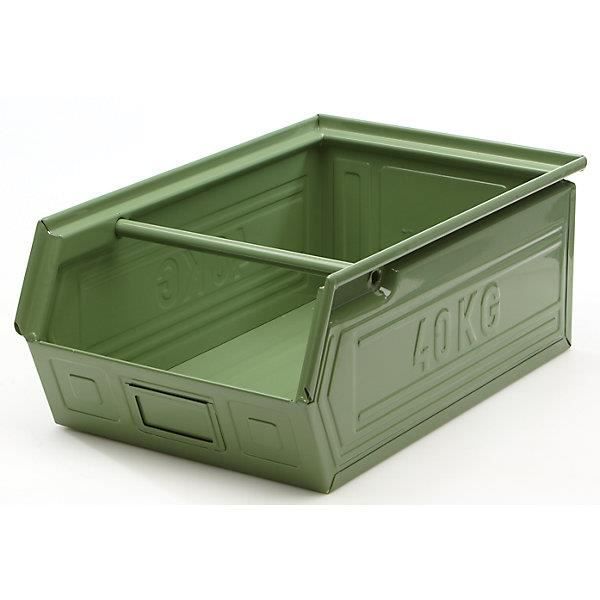 QUIPO Bac à bec gerbable en tôle d'acier - capacité 24 l, lot de 2 vert ...