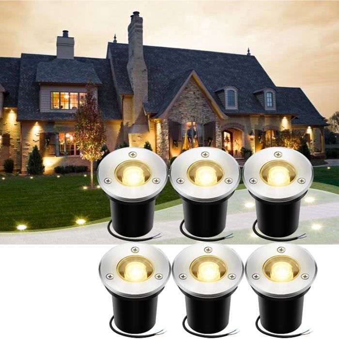 6 Spot Exterieur Led Encastrable, 3W Ip65 Spot Encastrable Led Terrasse ...