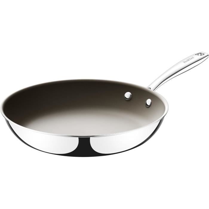 Poêle à Frire En Acier Inoxydable, Poele Ceramique Induction 28 cm Antiadhésive Avec Revêtement ...